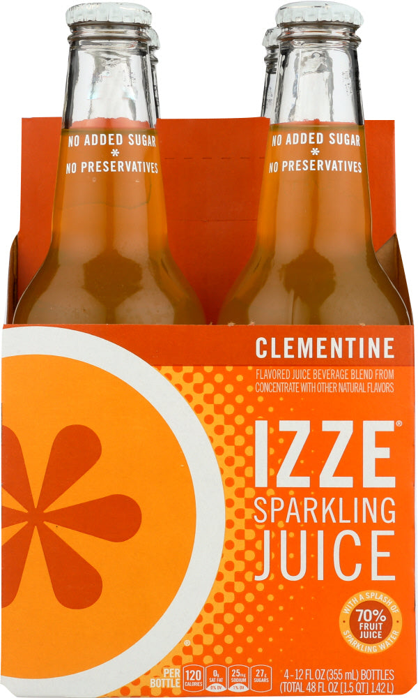 IZZE BEVERAGE: Sparkling Clementine Flavored Juice Beverage 4 count, 4 – Vending Business Solutions